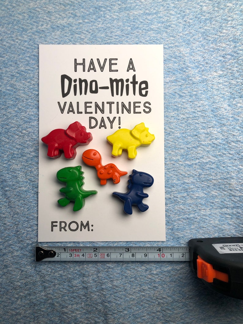 Dinosaur Valentines Day Card Dinosaur Birthday Favor | Etsy