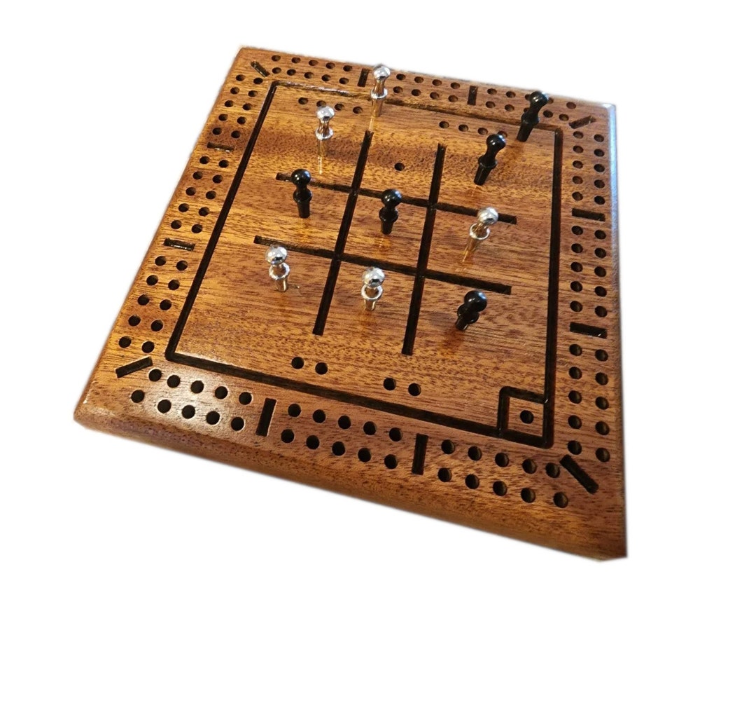 Tic Tac Toe Cribbage Combo Board 2-player 60-hole Cribbage - Etsy