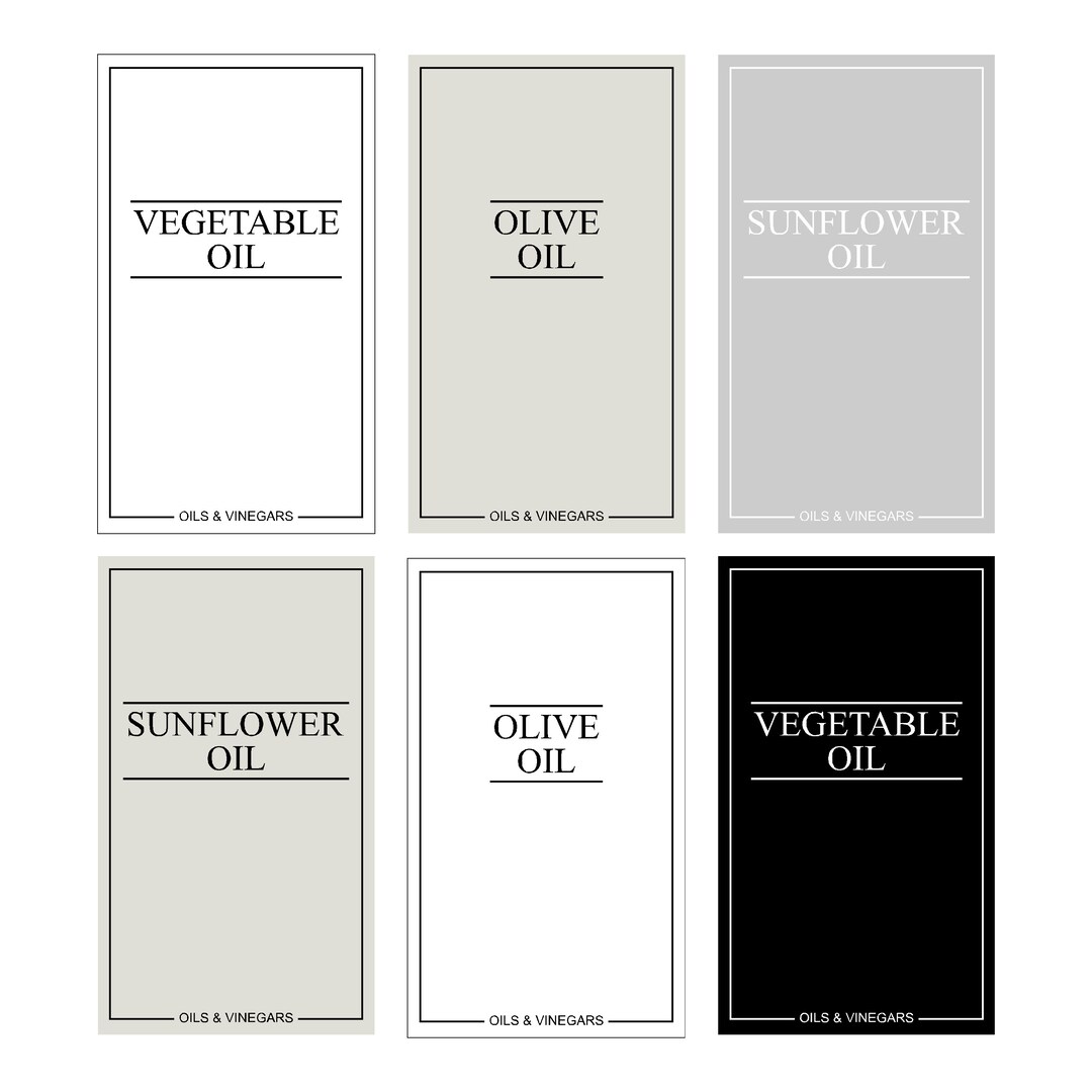 Luxury OIL & VINEGAR Labels | 100% Waterproof Labels | Sunflower Oil ...