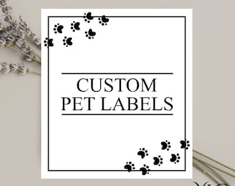 White and Cream Dog Treat Labels Pet Treats Storage Labels Minimal ...