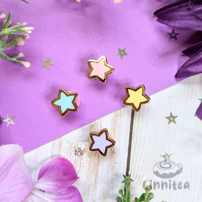 Pastel Star Enamel Pins // Board Fillers Small Pins Cute - Etsy