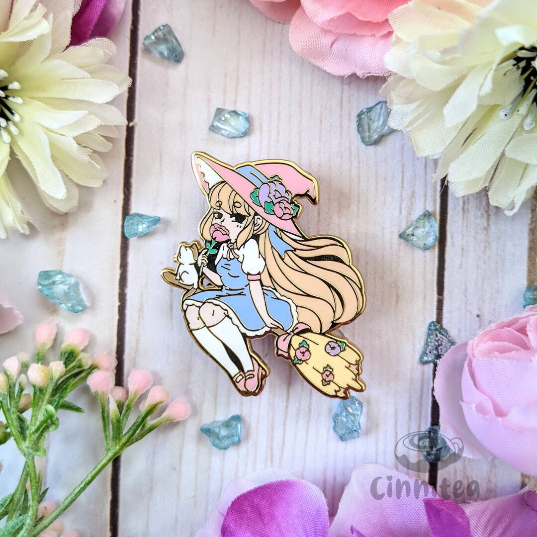 Spring Witch // Cute, Kawaii, Pastel, Flower, Springtime, Cinnitea - Etsy