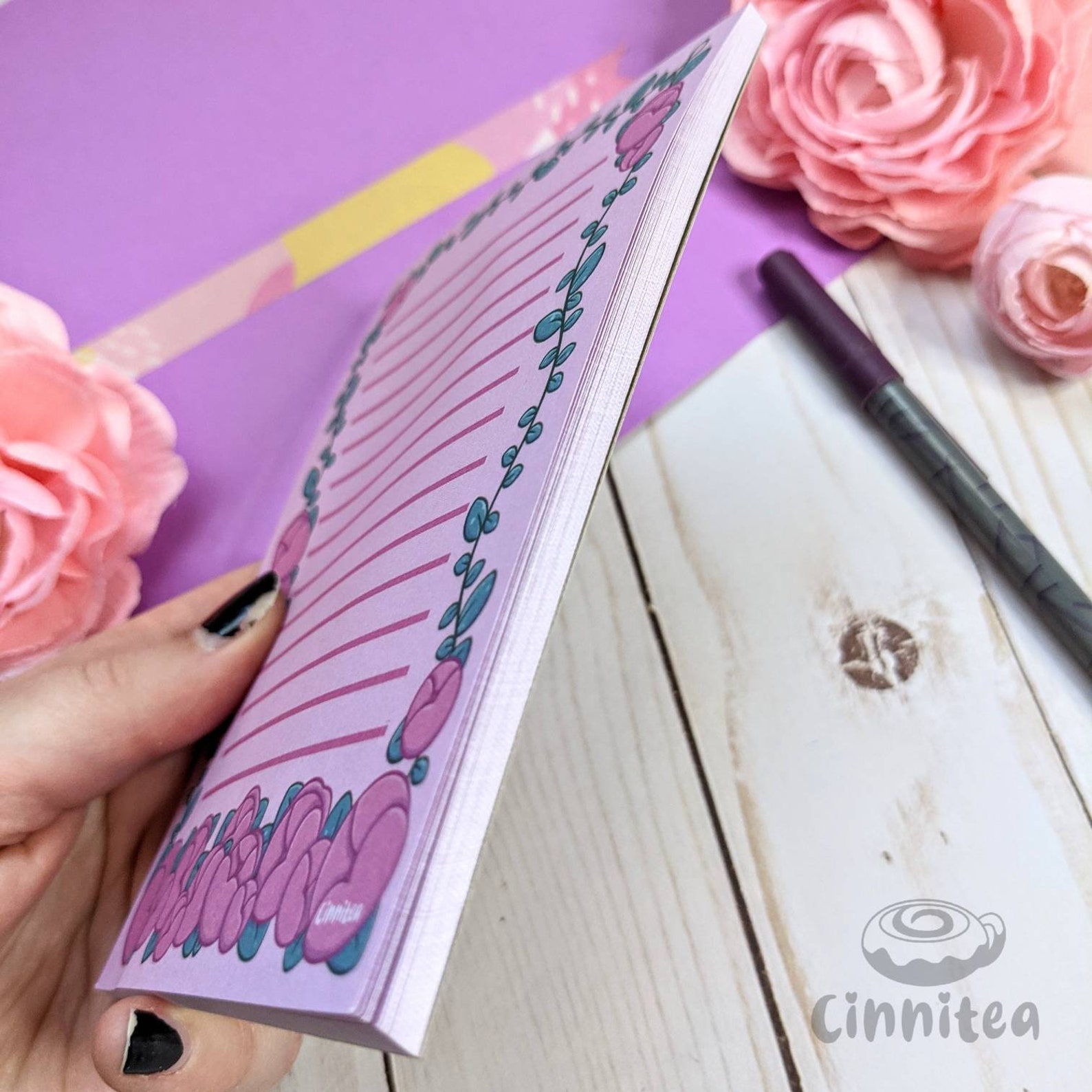 Floral 4x6 Memo Pad // Cute Kawaii Fruit Stationery - Etsy