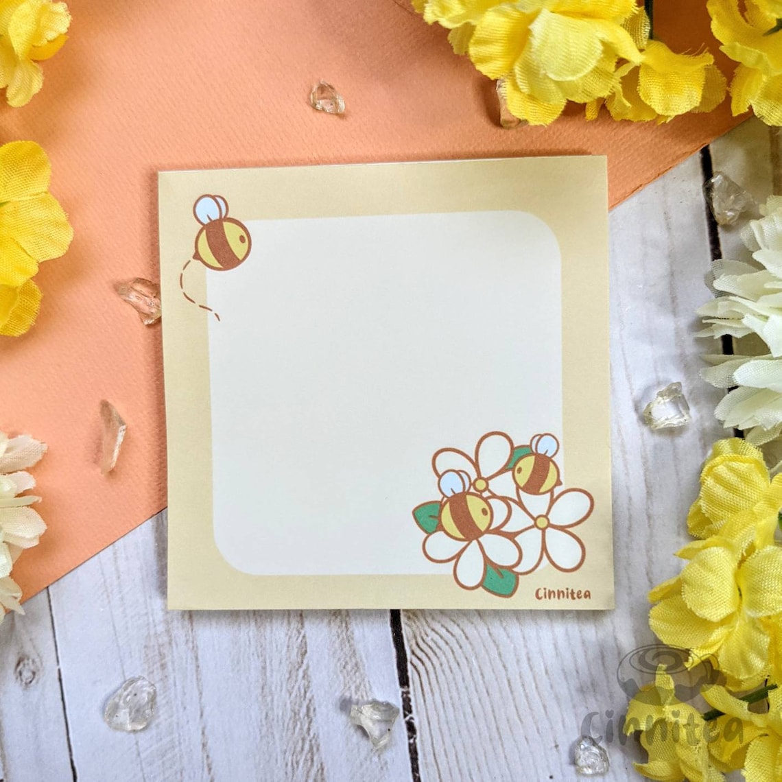 Honey Bee 3x3 Memo Pad // Cute Kawaii Bee Stationery | Etsy