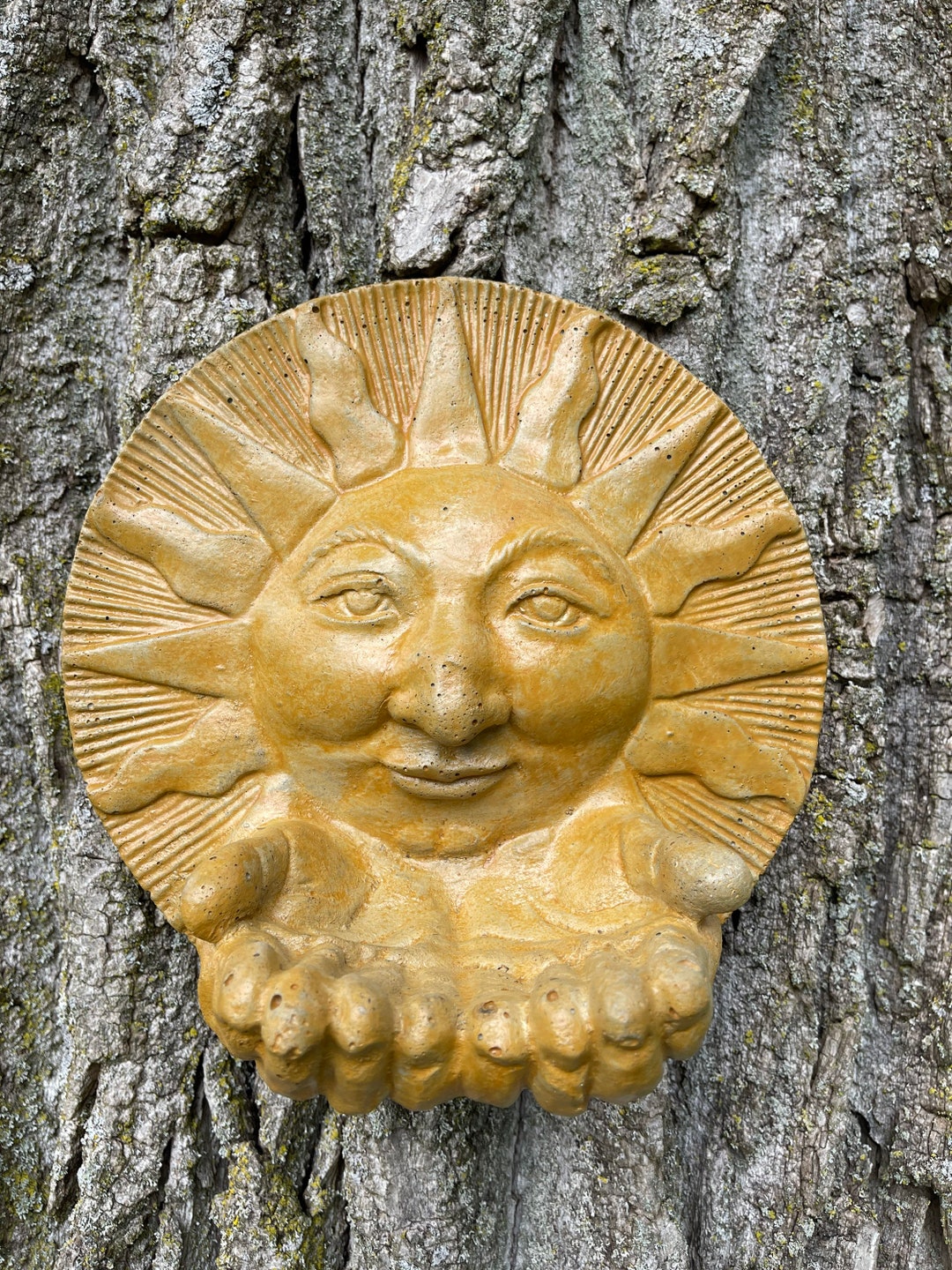 Concrete Sun Face Bird Feeder Plaque - Garden Wall Decor - Etsy