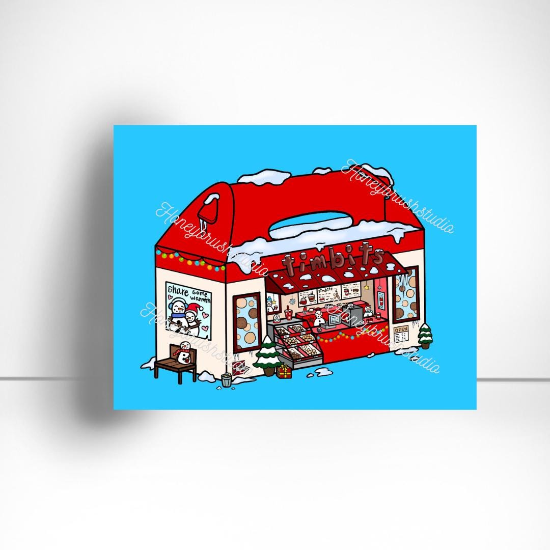 Tim Hortons Timbits Christmas Card | Drawing | Digital Download | Hand ...