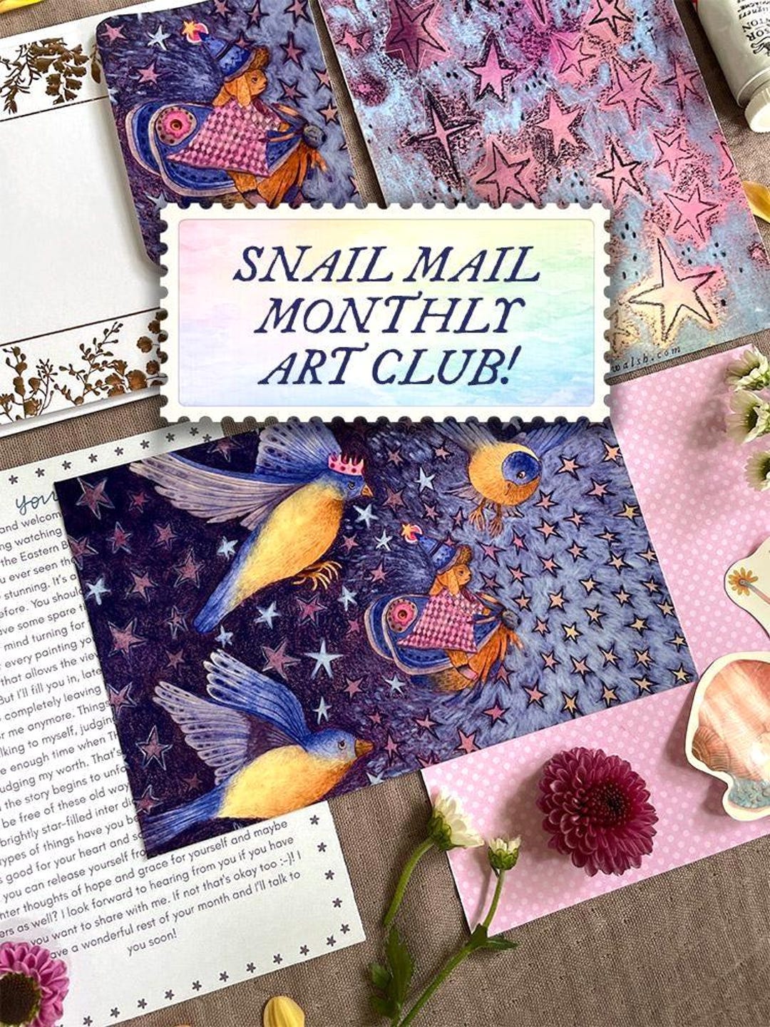 Monthly Snail Mail Club Art Print & Sticker Happy Mail Snailmail ...