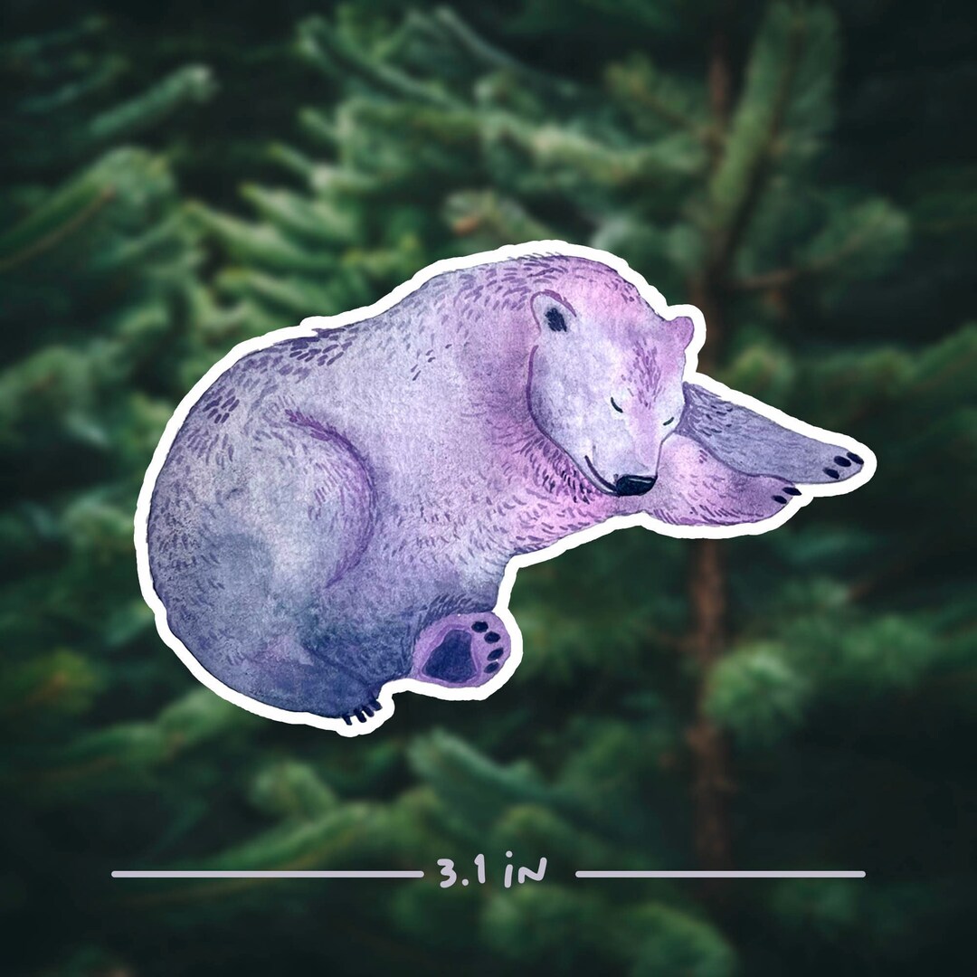 Cute Bear Waterproof Watercolor Sticker Sleepy Kawaii Bear Teddybear ...