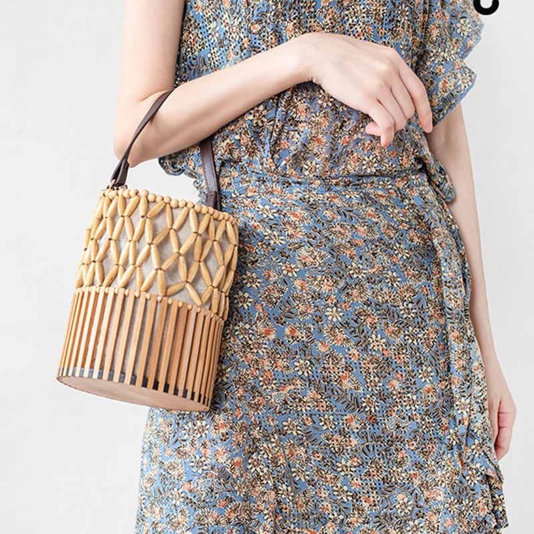 Handmade Women Bamboo Bag Bamboo Basket Bucket Handbag Summer - Etsy