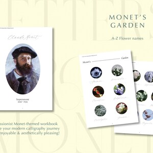 Monet Inspired Modern Calligraphy Traceable Workbook - Write Monet's ...
