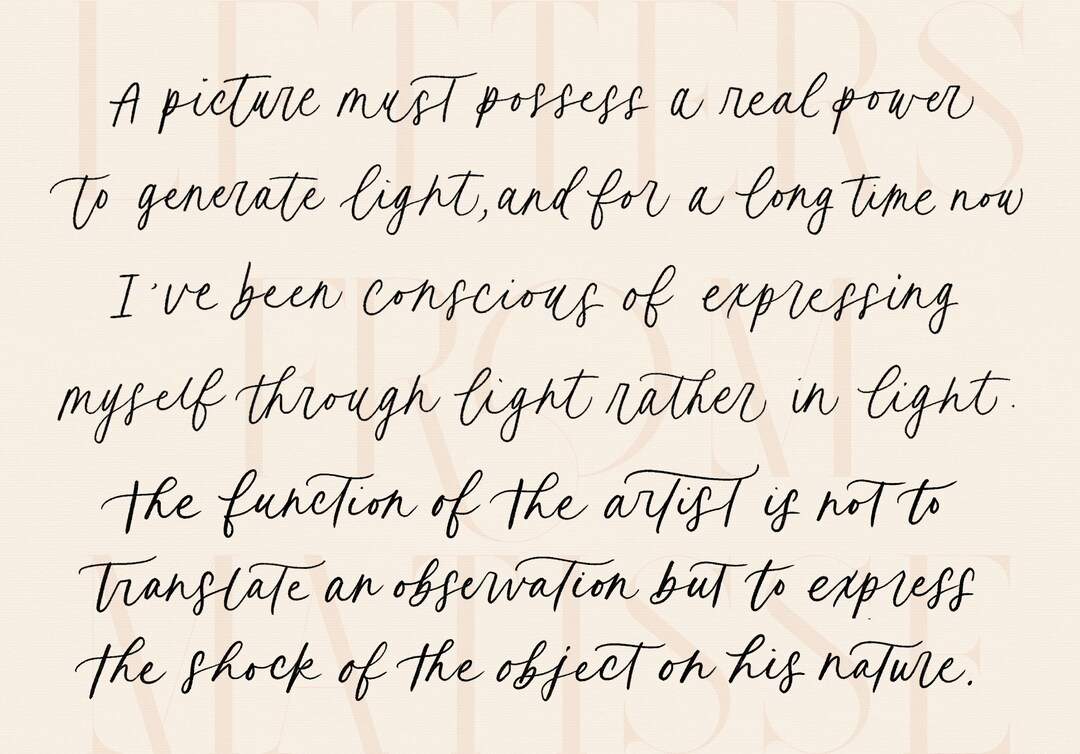 Matisse Inspired Modern Calligraphy Traceable Workbook Write Matisse's ...