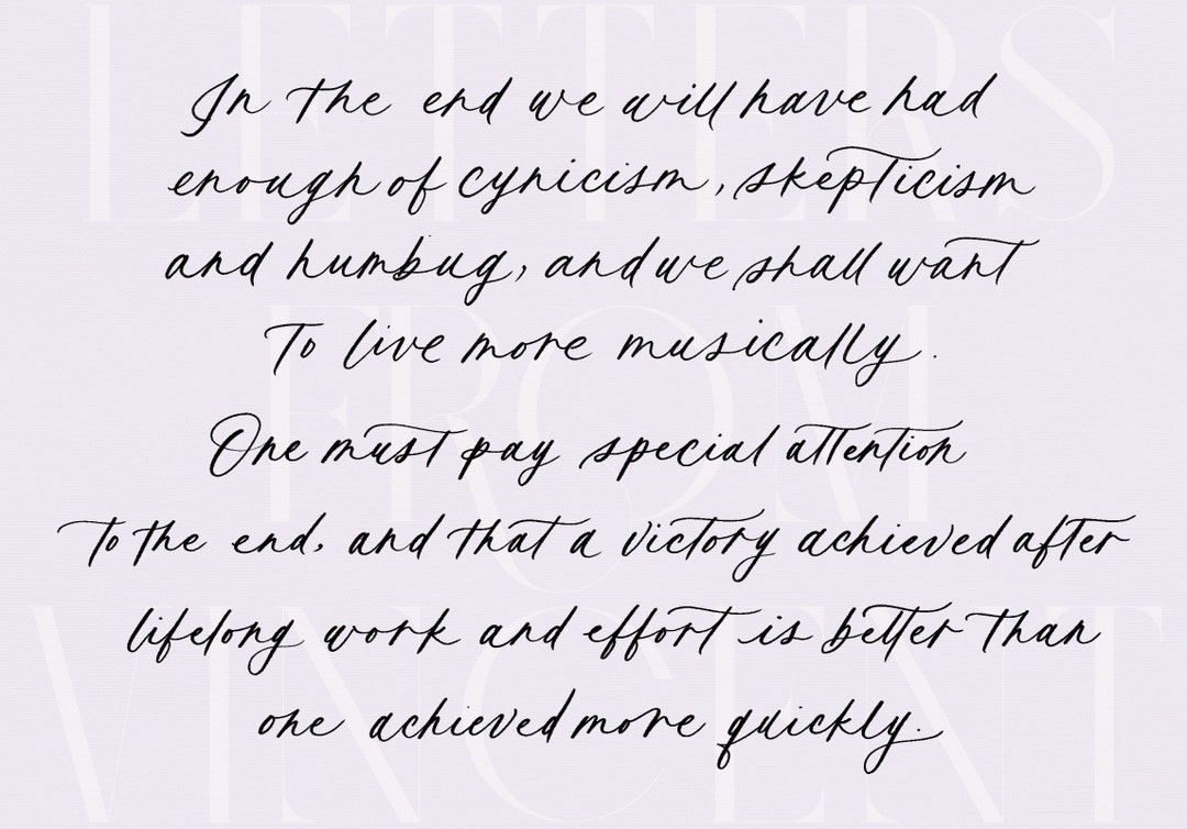 Van Gogn Inspired Modern Calligraphy Traceable Workbook Write Vincent's ...