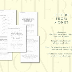 Monet Inspired Modern Calligraphy Traceable Workbook - Write Monet's ...