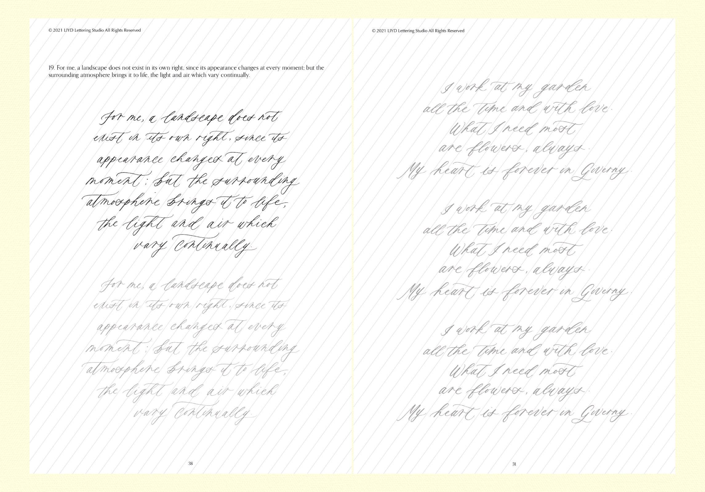 Monet Inspired Modern Calligraphy Traceable Workbook Write - Etsy