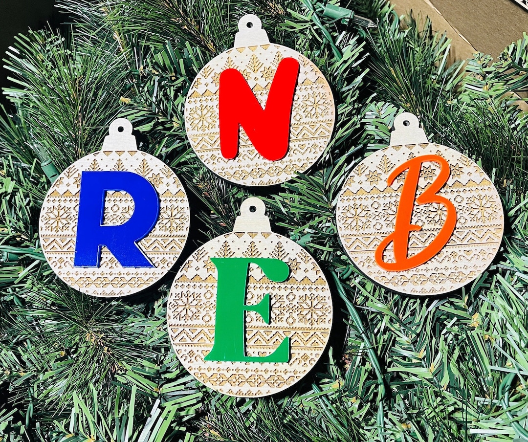 Personalized Monogram Christmas Ornaments - Etsy