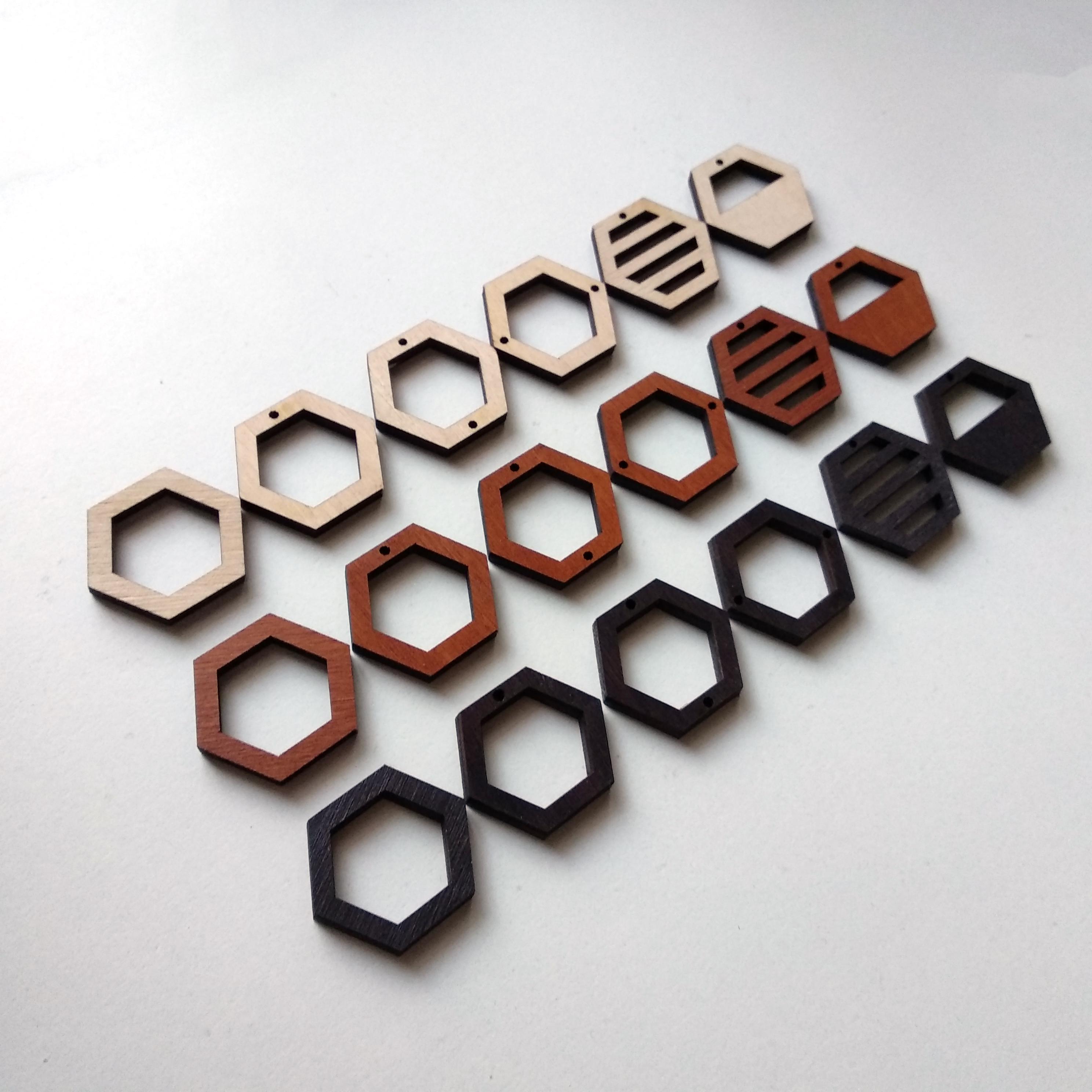 Wood Hexagon Cutouts: Laser Cut DIY Craft Shapes - Etsy