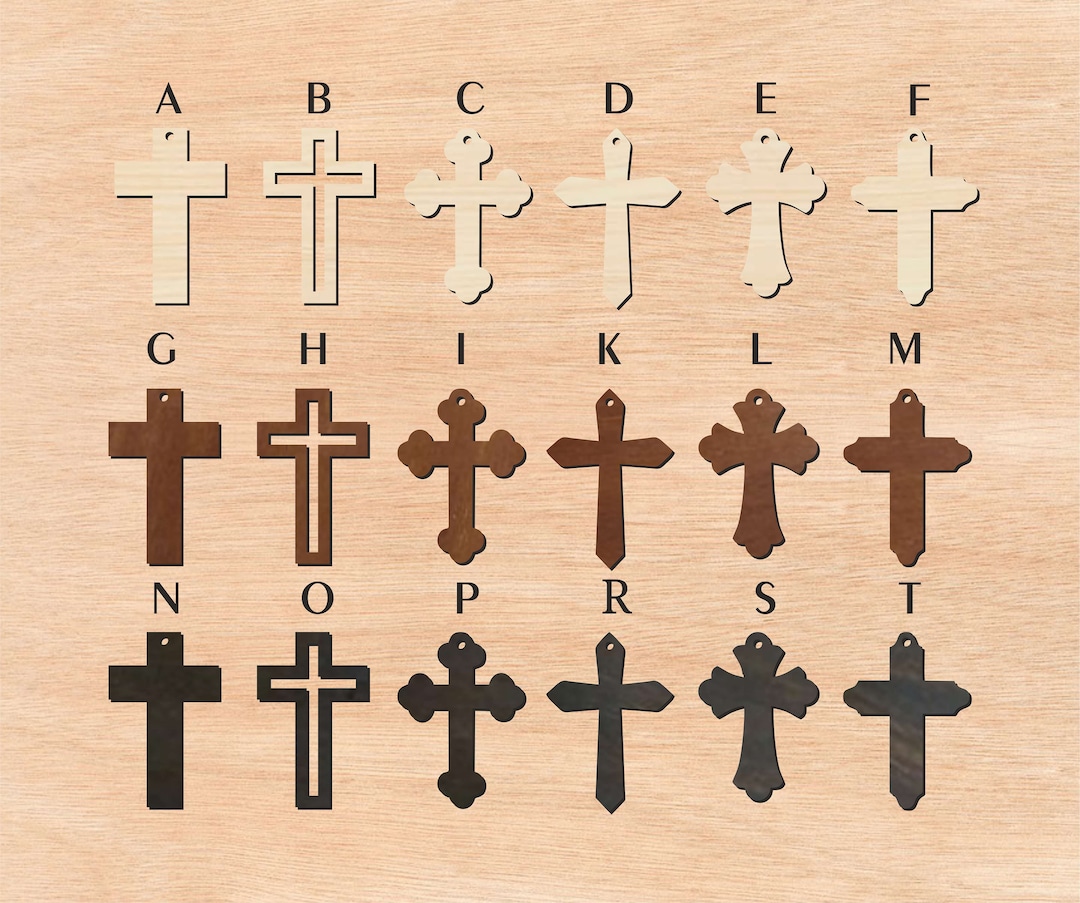 Laser Cut Wood Cross Blanks: Jewelry Making, Craft Shapes (set of 10 ...