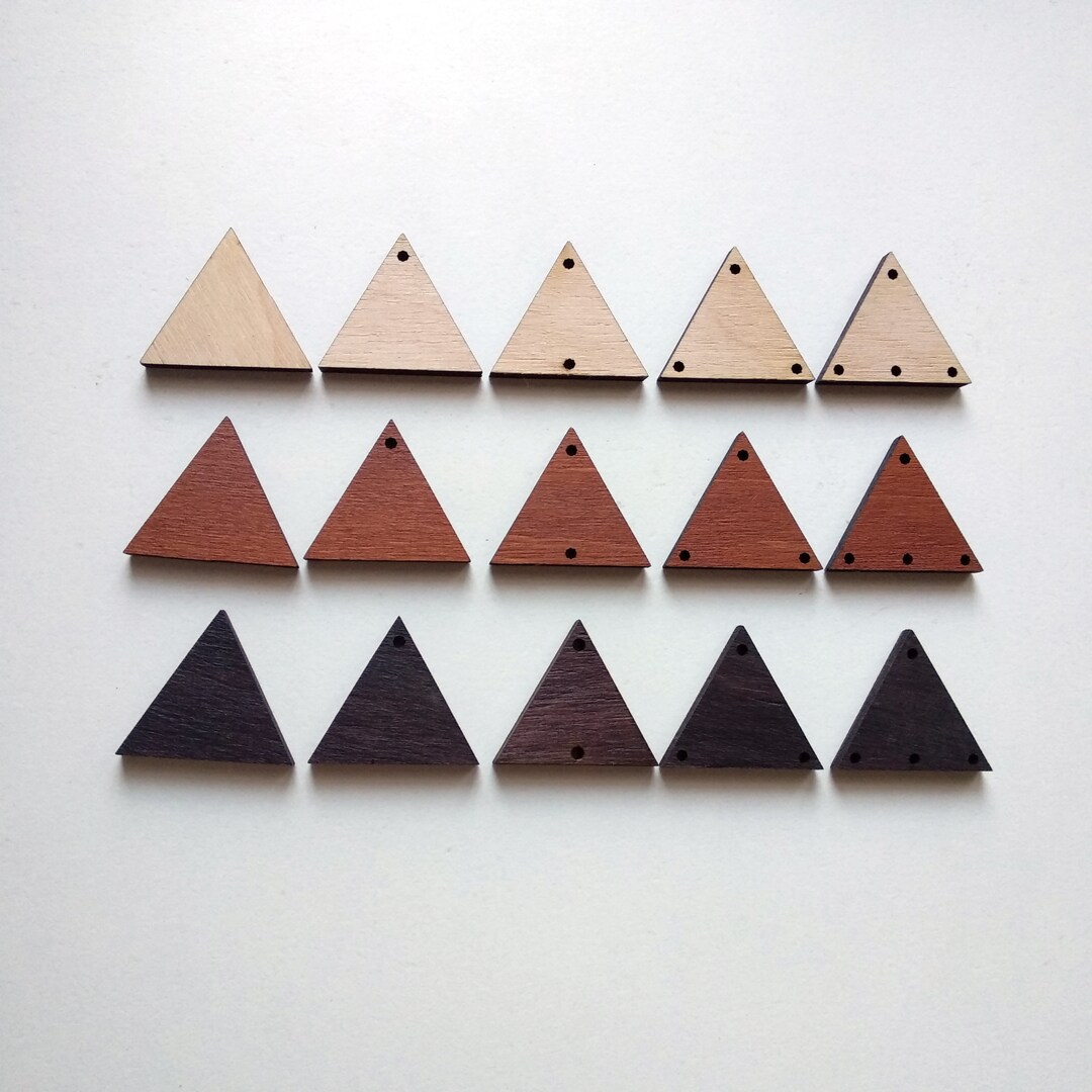 10 Wood Triangle Earring Blanks: Laser Cut Cabochon Bases - Etsy