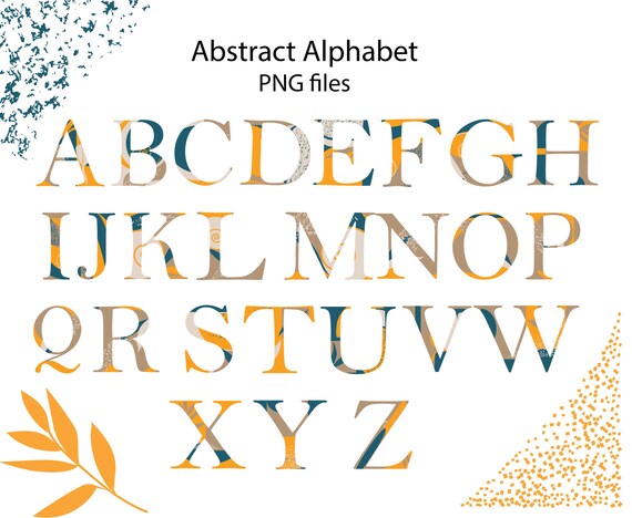 Alphabet Letters Digital Alphabet Instant Download PNG Files | Etsy