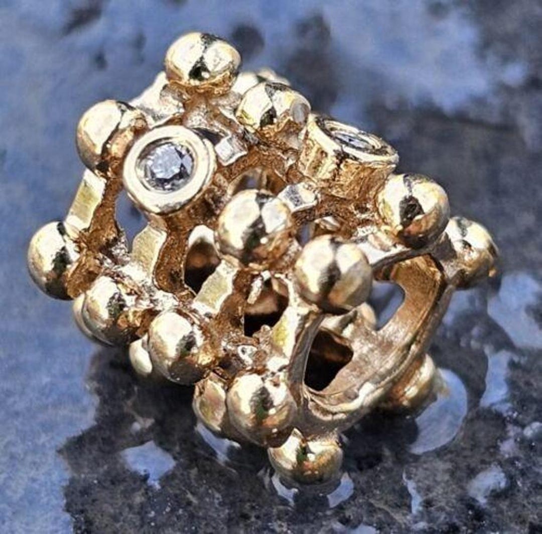 Pandora 14k Gold Charm Abstract Matrix 750313d Open Work Retired Rare - Etsy