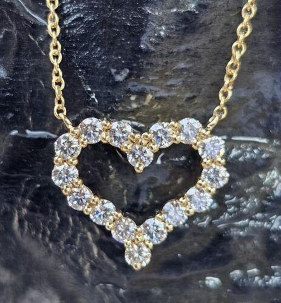 Tiffany & Co. Sentimental Heart Diamond Pendant 18k Yellow Gold 13x15mm ...