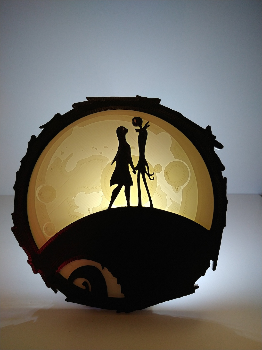 3D Printed Jack and Sally Backlit Lithophane - Etsy