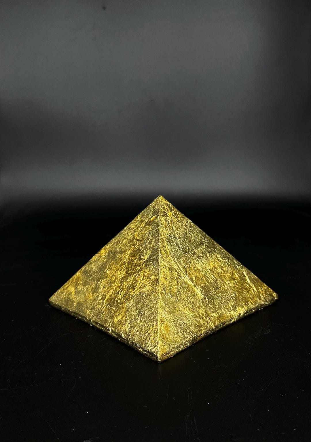 Eight-sided Cheops Orgonite Pyramid Made of Gold in a Rustic Style With ...