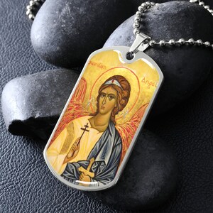 Guardian Angel Dog Tag Military Pendant Necklace - Etsy