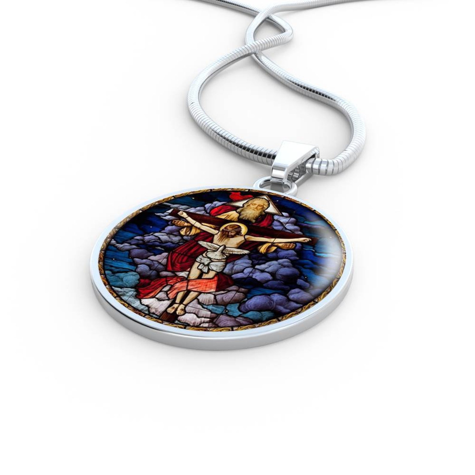 Holy Trinity Pendant Holy Trinity Image Trinity Necklace - Etsy