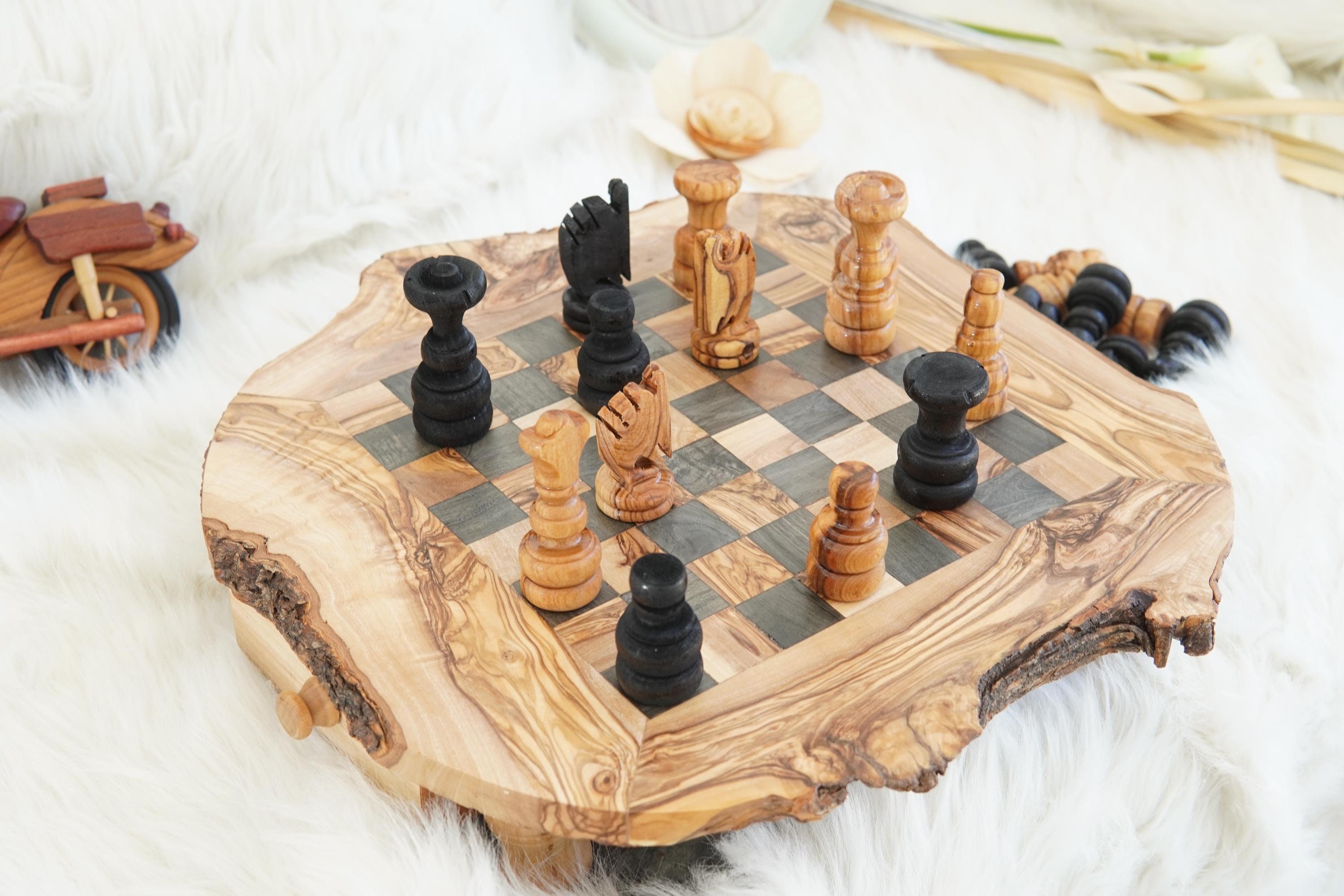 Hand Carved Olive Wood Chess Set, A Great Gift for Any Chess Lover A ...