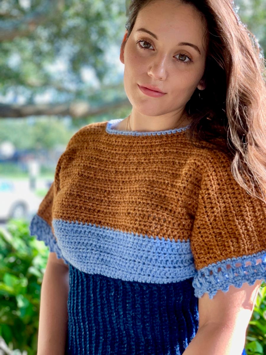 Crochet Pattern// Crochet T-top//color Block Top//fall | Etsy