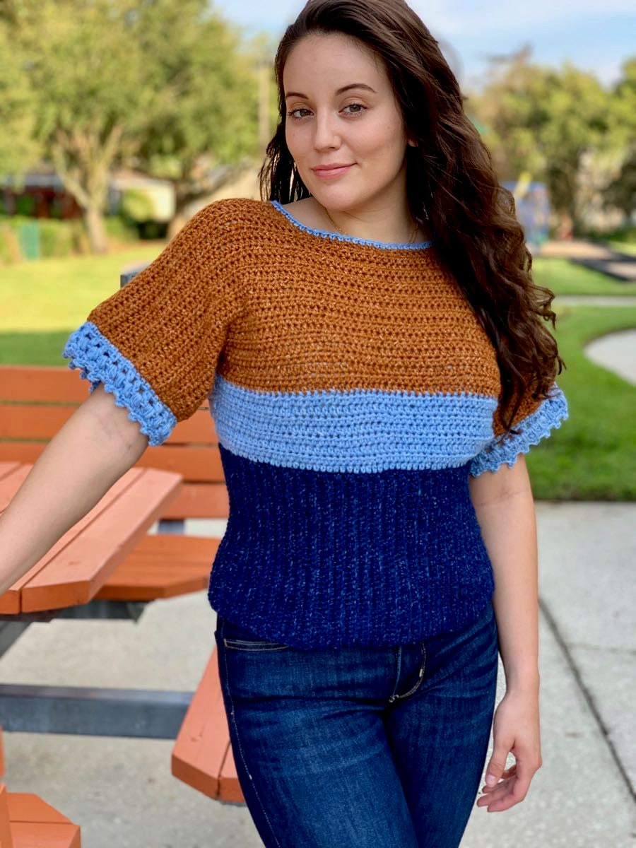 Crochet Pattern// Crochet T-top//color Block Top//fall - Etsy