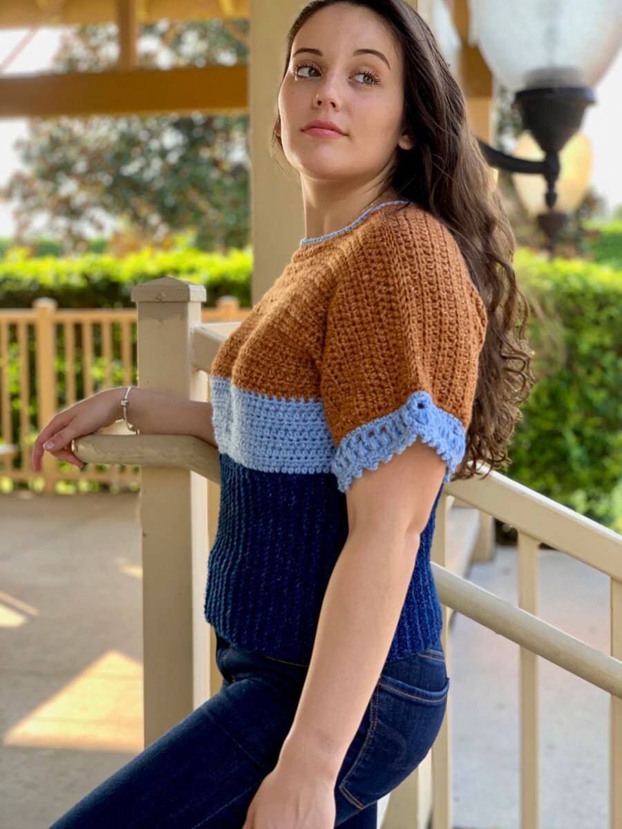 Crochet Pattern// Crochet T-top//color Block Top//fall - Etsy