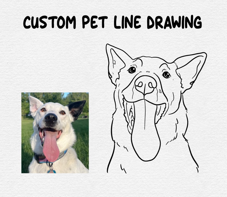 Custom Line Drawing, Pet Outline Drawing From Photo, Pet Sketch Line ...
