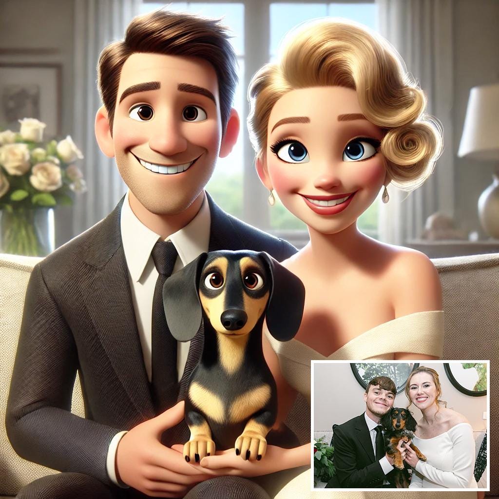 Custom Cartoon Portrait From Photo, Engagement Cartoon Print, Animation ...