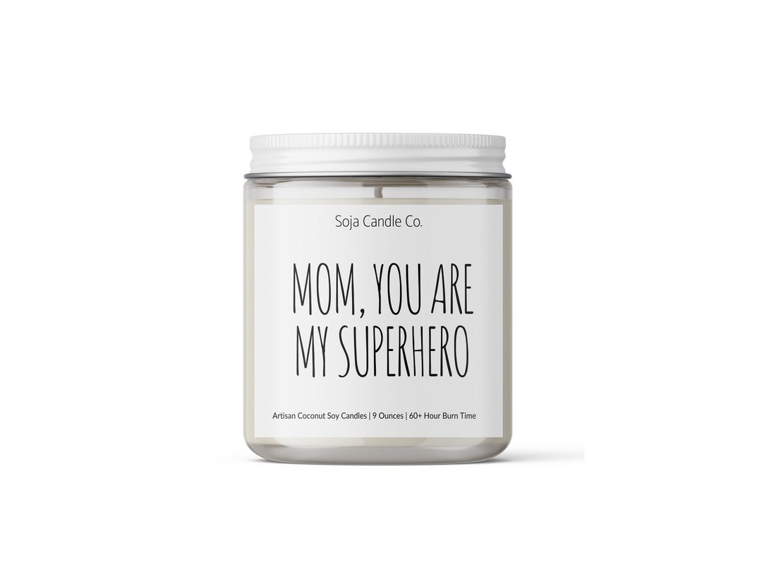 My Superhero, Mothers Day Personalized Candle, Mom You Are My Super ...