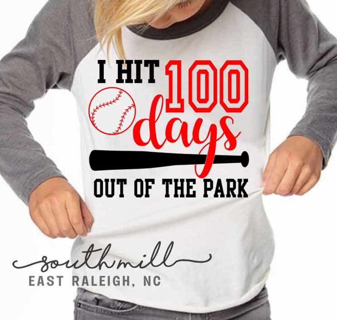 I Hit 100 Days Out of the Park Baseball Svg 100 Days of - Etsy