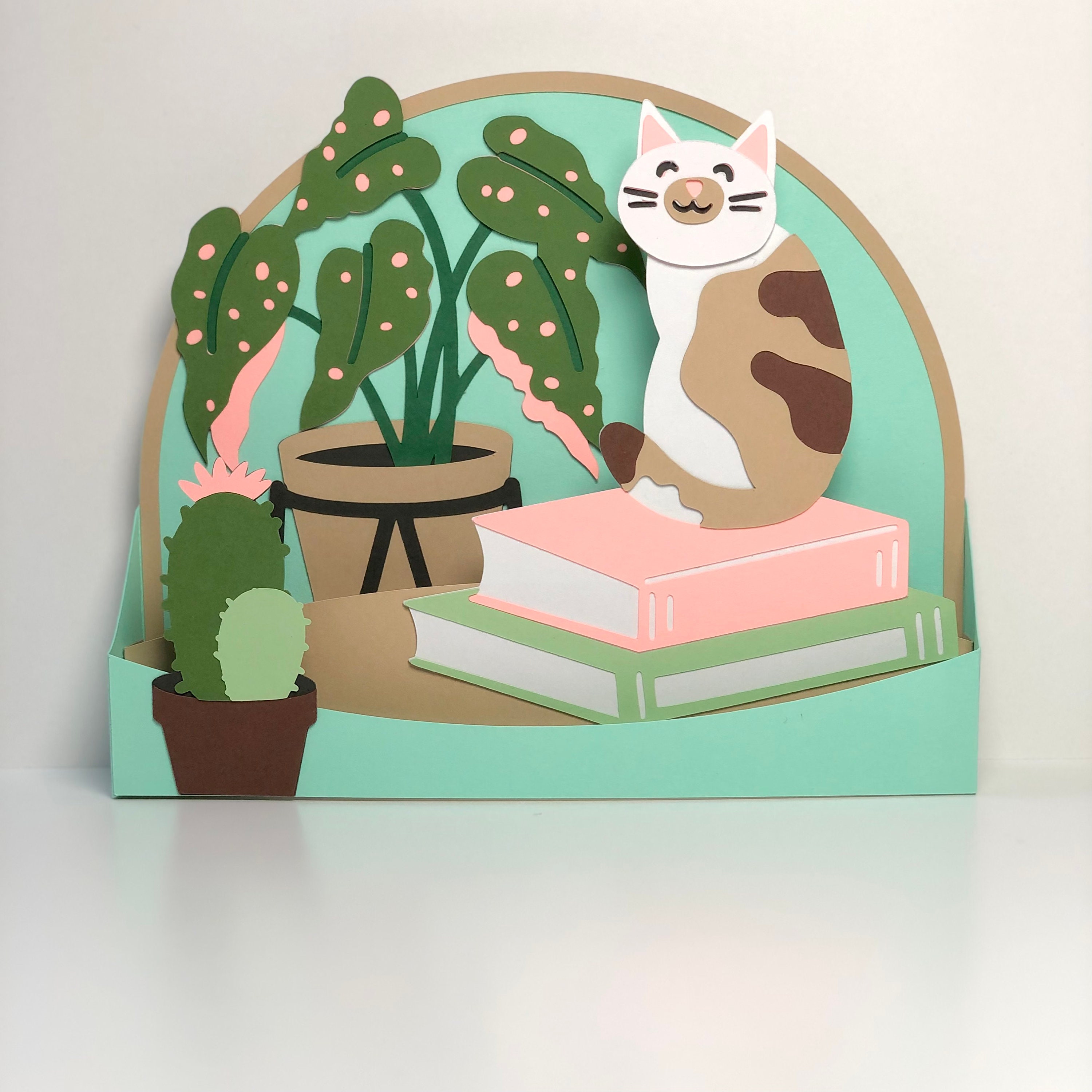 Cat Pop up Card SVG Pop-up Card Cutting Machine Craft Cricut Card DIY ...