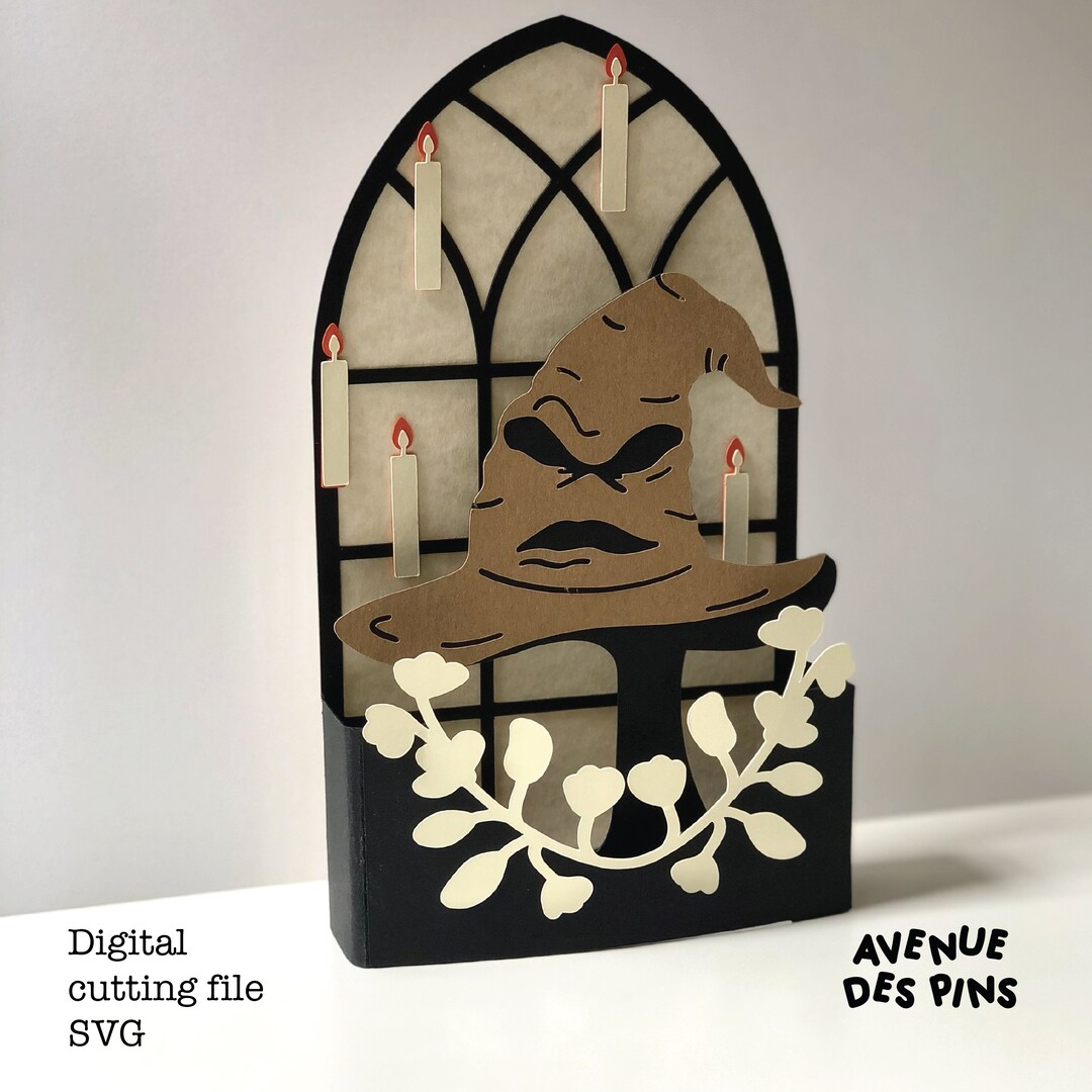 Halloween Sorting Hat-inspired Pop-up Card SVG Halloween Pop - Etsy UK