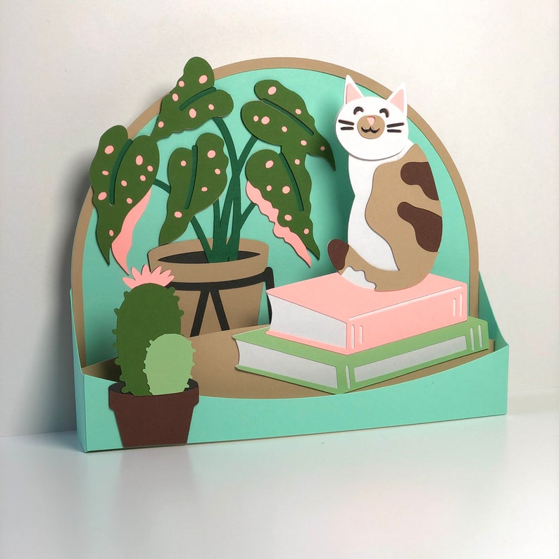 Cat Pop up Card SVG Pop-up Card Cutting Machine Craft Cricut Card DIY ...