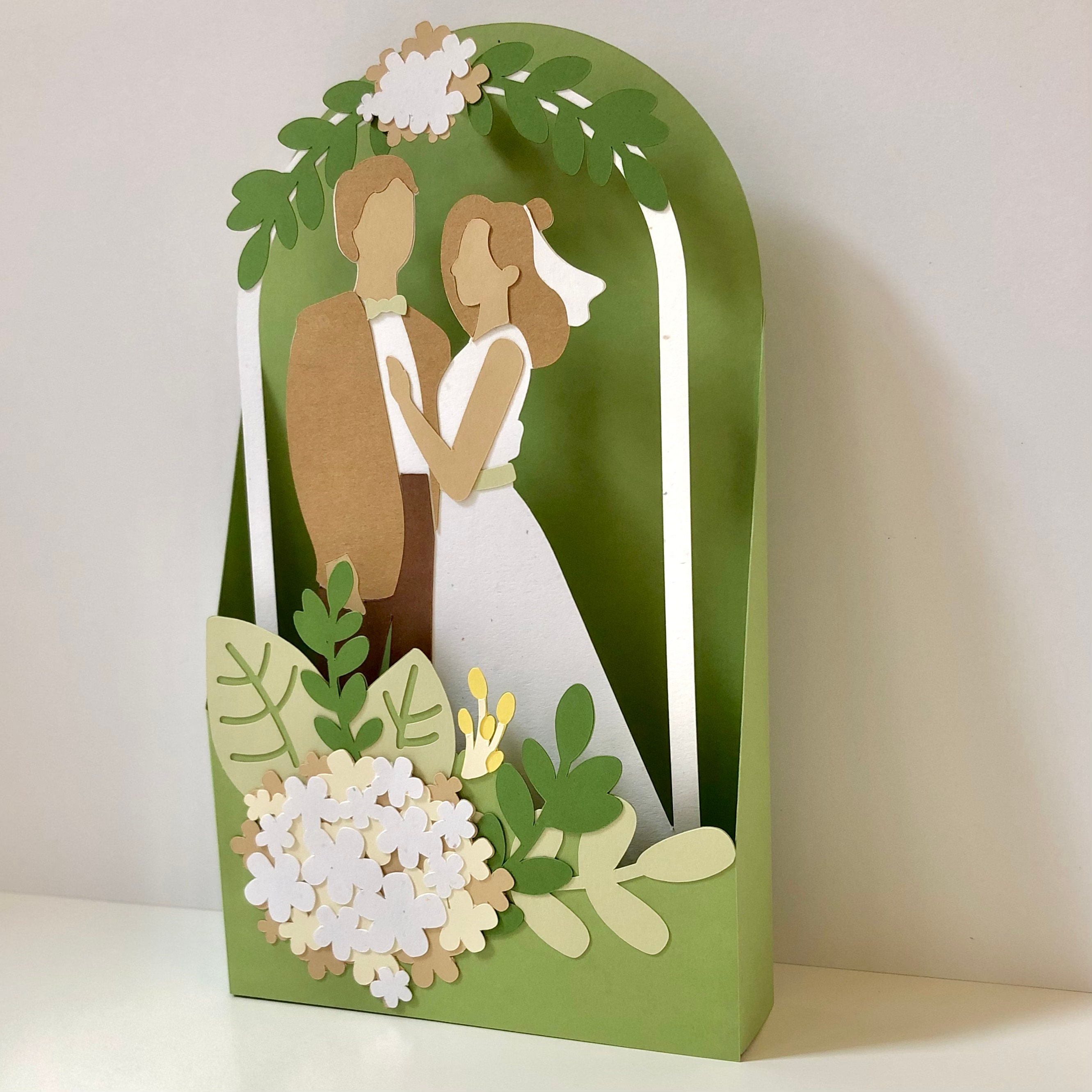 Wedding Pop up Card | Pop up Card SVG | 3D Papercut SVG Card Cut File ...