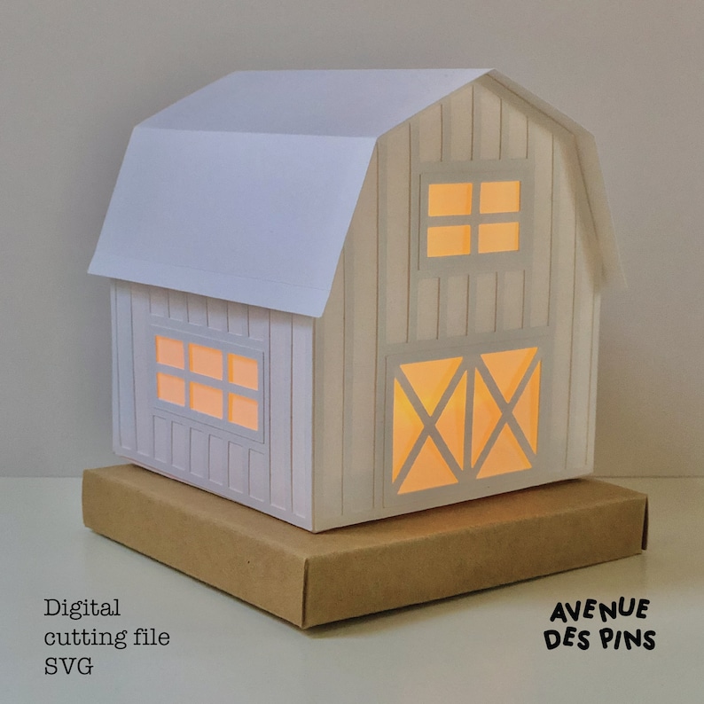 Barn Box Template | 3D Barn SVG Box Cut File | Cricut DIY - Etsy