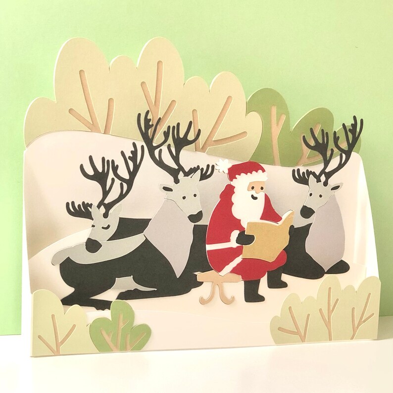 Christmas Pop up Card Santa Pop up Card SVG 3D Papercut SVG Card Cut ...