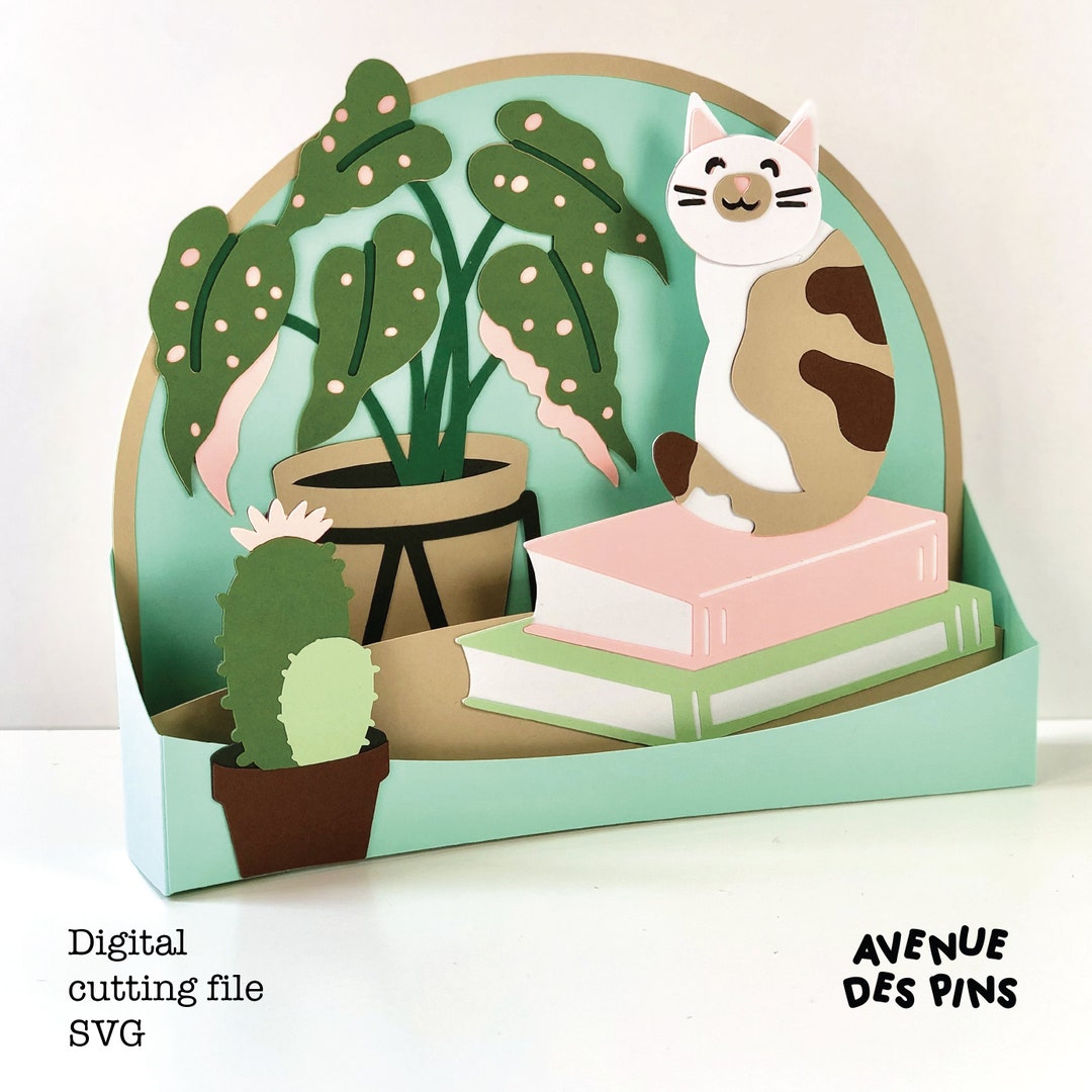 Cat Pop up Card | SVG Pop-up Card | Cutting Machine Craft | Cricut Card ...