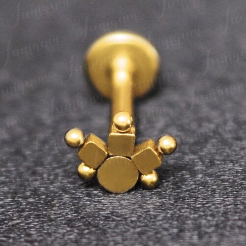 Tragus Stud Flat Back. Conch Earring. Labret Jewelry. Forward - Etsy