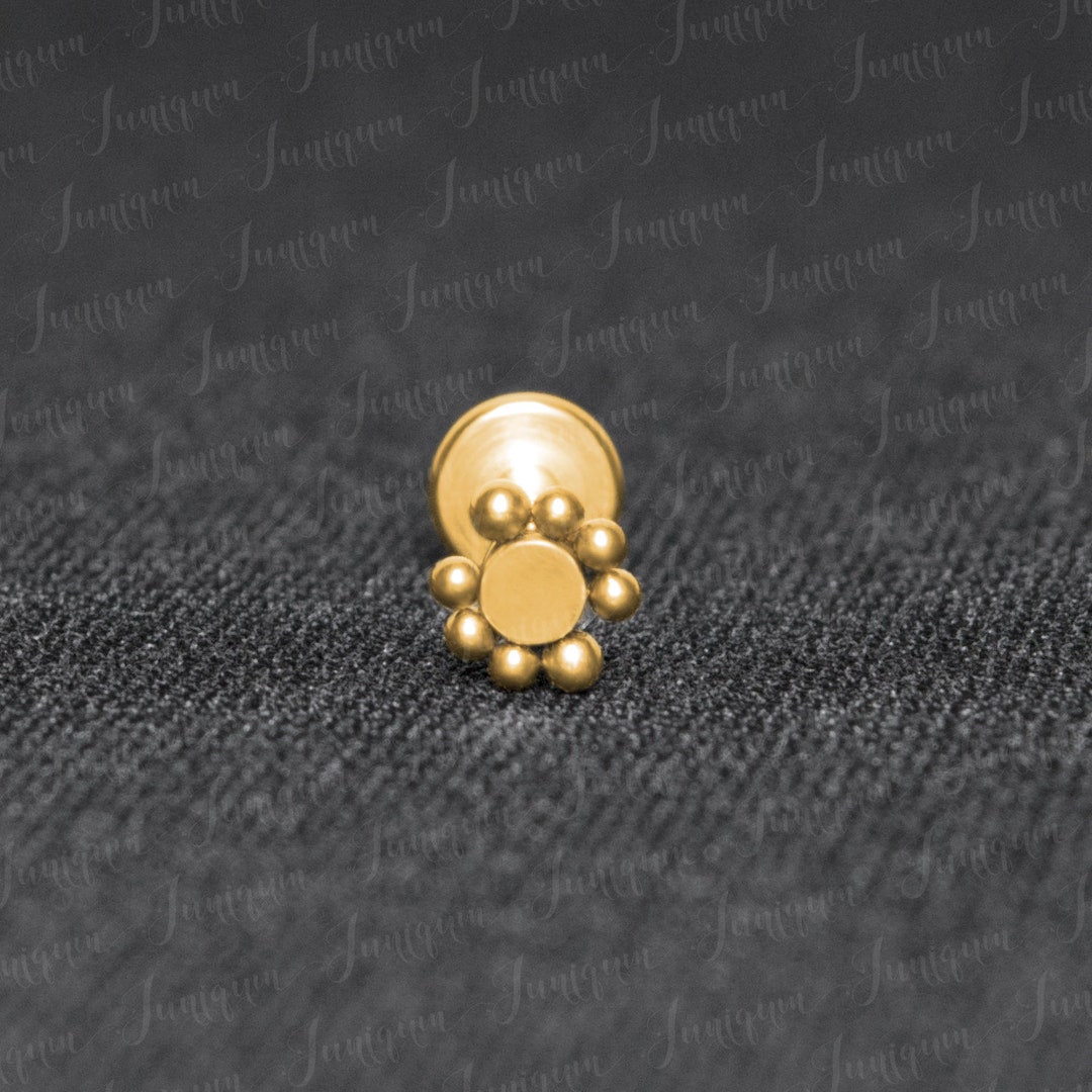 Tragus Stud Flat Back. Conch Earring. Labret Jewelry. Forward Helix ...