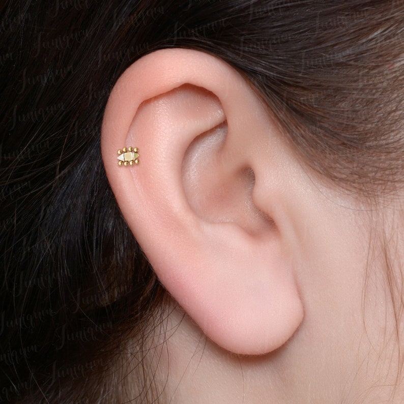 Tragus stud flat back. Conch earring. Labret jewelry. Forward | Etsy