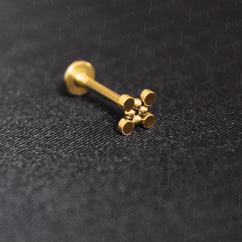 Tragus Stud Flat Back. Conch Earring. Labret Jewelry. Forward - Etsy