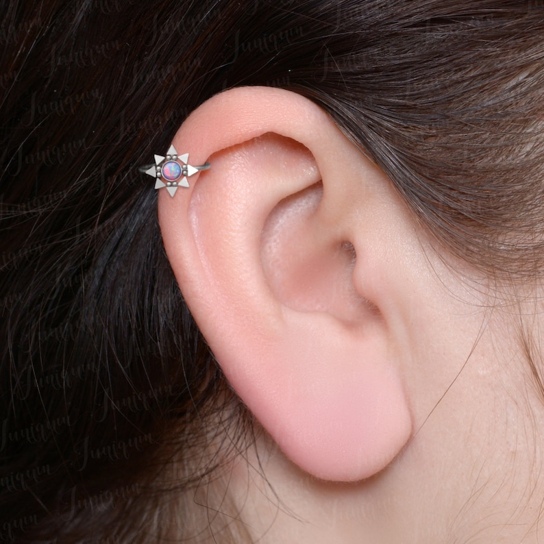 Forward Helix Piercing. Tragus Earring Gold. Rook Hoop. - Etsy UK