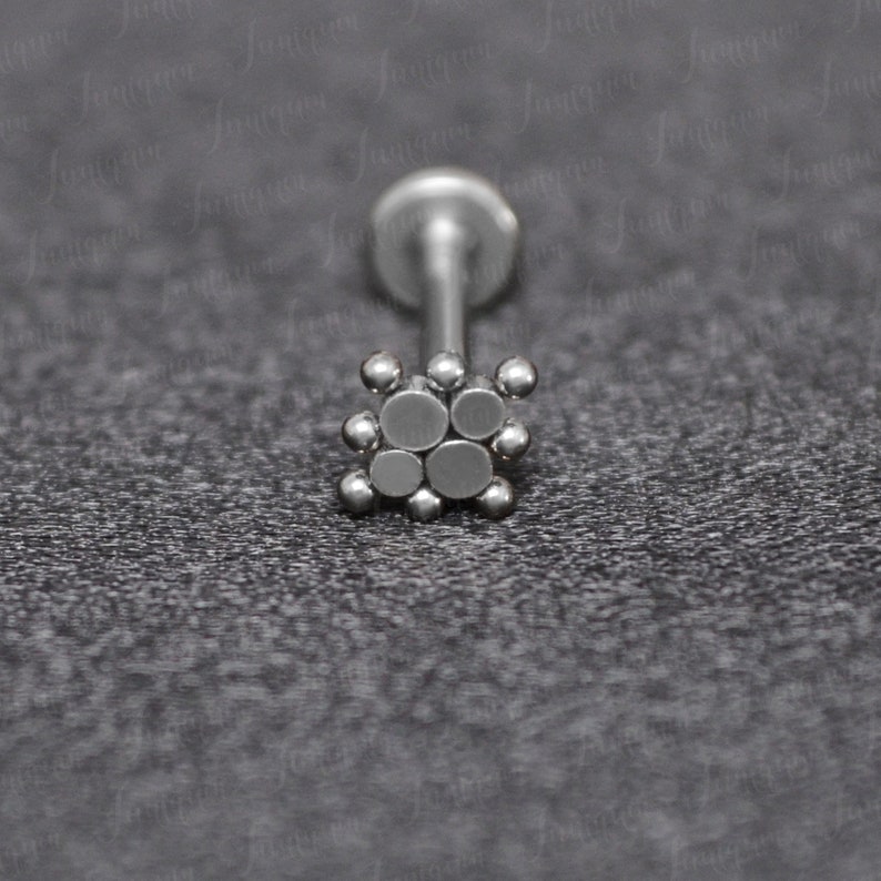 Surgical steel cartilage stud earring. Flat back helix | Etsy